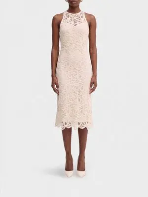 Patrizia Pepe Macramé Midi Dress - Sand