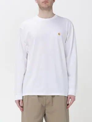 Carhartt Work In Progress Long-sleeved Embroidered Logo Cotton T-shirt - White