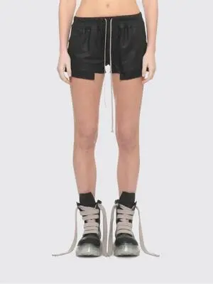 Rick Owens Leather Drawstring Shorts - Black