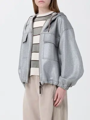 Brunello Cucinelli Cotton Blend Hooded Bomber Jacket