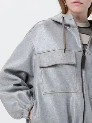 Brunello Cucinelli Cotton Blend Hooded Bomber Jacket