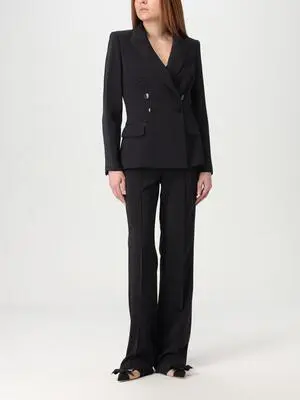 Elisabetta Franchi Double-breasted Blazer And Wide-leg Trousers Set