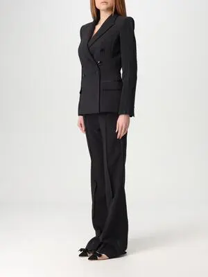 Elisabetta Franchi Double-breasted Blazer And Wide-leg Trousers Set