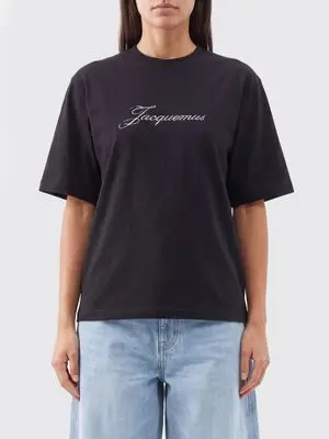 Jacquemus Cotton T-shirt With Logo Detail - Black