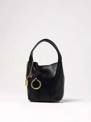 Chloé Spin Mini Grained Calfskin Handbag With Ring Detail - Black