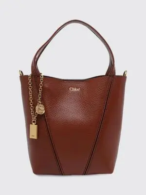 Chloé Spin Mini Grained Calfskin Handbag With Ring Detail - Camel
