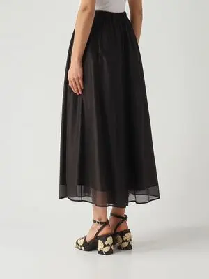 MEIMEIJ Cropped Trousers In Chiffon - Black