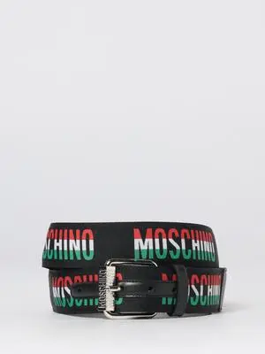 Moschino Canvas Belt With Allover Jacquard Logo - Black