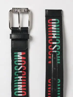 Moschino Canvas Belt With Allover Jacquard Logo