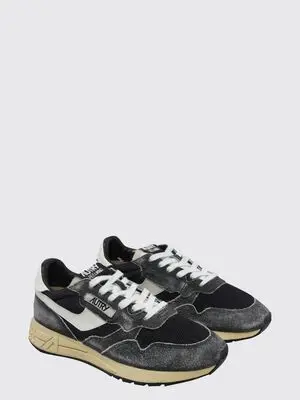 AUTRY Reelwind Leather And Nylon Sneakers With Distressed Effect - Black