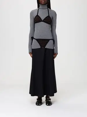 Moschino Turtleneck Knit Top With Bikini Briefs - Grey