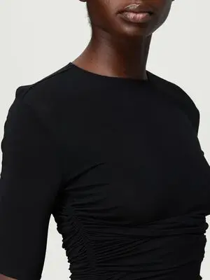 Alaïa Slim Fit Ruched Crewneck T-shirt