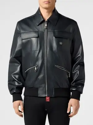 Philipp Plein Nappa Bomber - Black