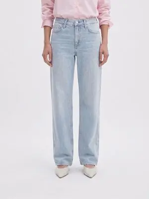 Rag & Bone Straight Cotton Denim Jeans - Blue
