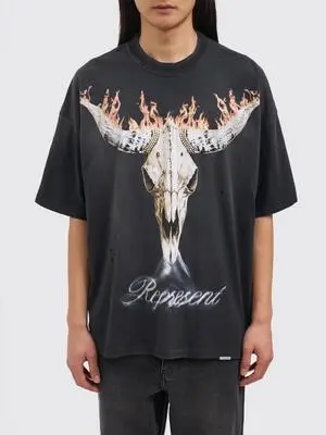 REPRESENT Printed Cotton Oversized T-shirt - Black