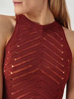 TWINSET Knitted Viscose Top - Brown