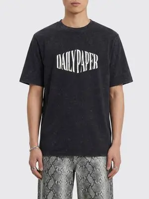 DAILY PAPER Cotton Crew Neck Pullover With Logo - Black