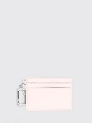 Marc Jacobs Flat Leather Card Holder With Double J Logo - Pink