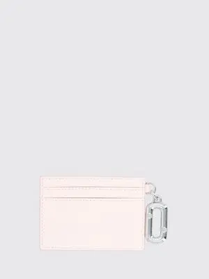 Marc Jacobs Flat Leather Card Holder With Double J Logo - Pink