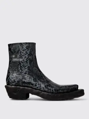Camper Ankle Boots With Snakeskin Finish