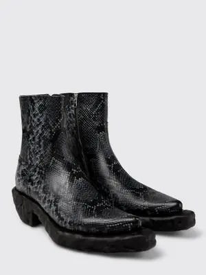 Camper Ankle Boots With Snakeskin Finish