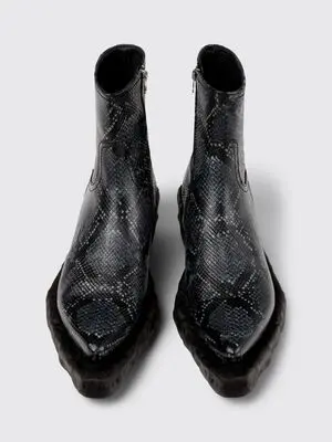 Camper Ankle Boots With Snakeskin Finish