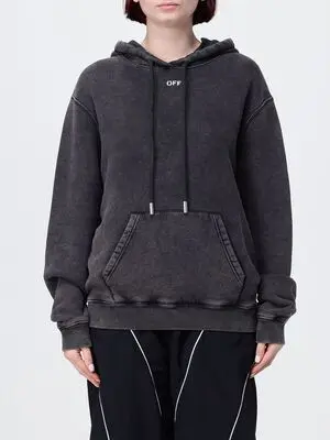 Off-White Cotton Hoodie With Arrow Logo