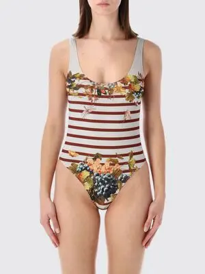 JEAN PAUL GAULTIER Printed Polyester One-piece Swimsuit - Blue