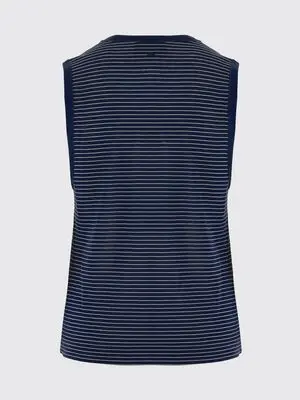 AMI Paris Striped Cotton Sleeveless Top