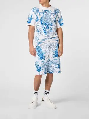 Philipp Plein Graphic Print Knee-length Jogging Shorts