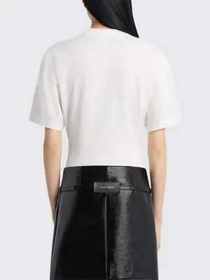 COURREGES Cotton T-shirts With Logo - White
