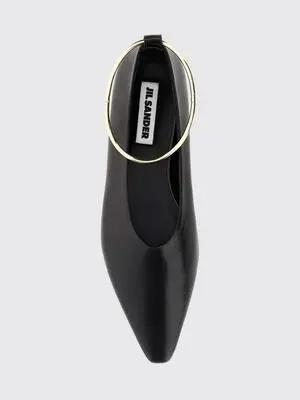 JIL SANDER Leather Ballerinas - Black