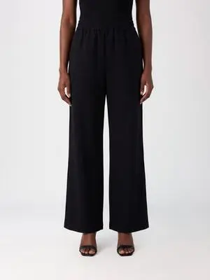 AMI Paris Linen Blend Palazzo Trousers - Black