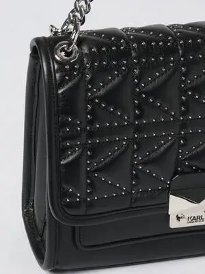 Karl Lagerfeld Matelassé Nappa Bag With Micro Studs