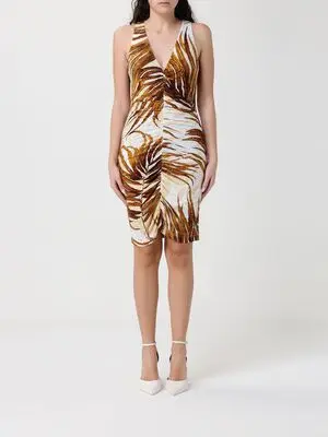 Just Cavalli Printed Jersey Mini Dress - Brown