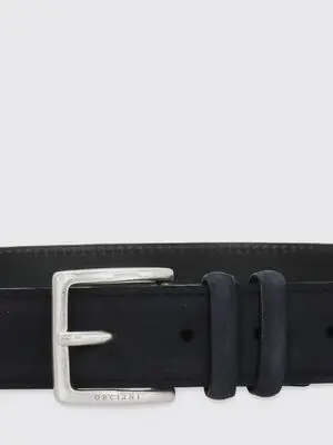 Orciani Suede Leather Belt With Pin Buckle And Engraved Logo