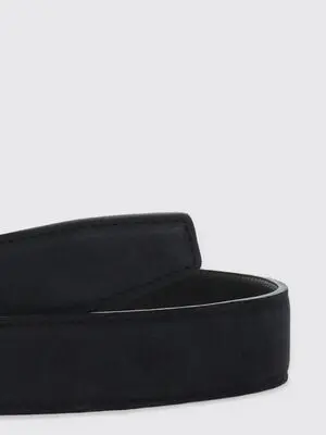 Orciani Suede Leather Belt With Pin Buckle And Engraved Logo