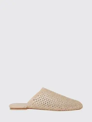 STUART WEITZMAN Bareitall Flat Mules In Mesh Nylon With Rhinestones - Pink