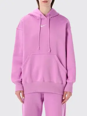Nike Phoenix Hoodie In Stretch Cotton - Fuchsia