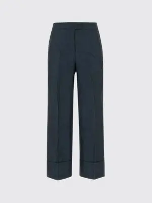 PT TORINO Tailored Trousers In Cotton And Linen Blend - Blue
