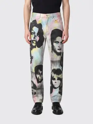 Versace Straight-leg Cotton Denim Jeans With All-over Graphic Print - Multicolor