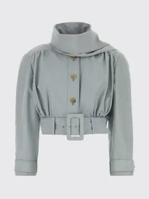 Chloé Cropped Linen And Cotton Jacket With Tie-neck And Belted Waist