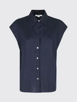 Vince Basic Linen Blend Shirt - Blue