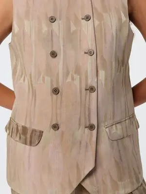 Emporio Armani Double-breasted Geometric Pattern Viscose Vest