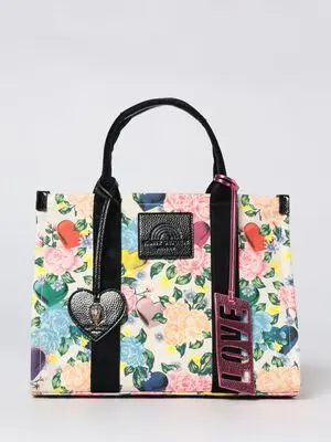 Kurt Geiger Southbank Floral Print Cotton Canvas Bag - Black