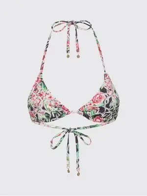 Philipp Plein Floral Lycra Bikini Top Swimsuit