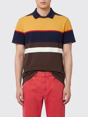 Versace Striped Cotton Polo Shirt - Blue