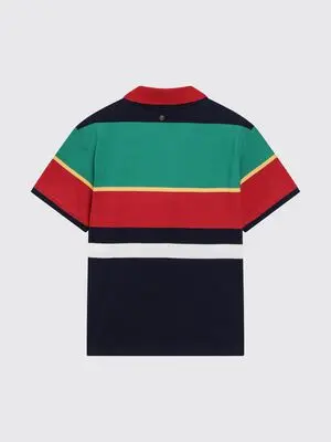 Versace Striped Cotton Polo Shirt - Green