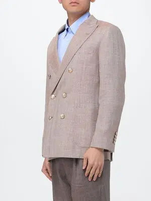 Brunello Cucinelli Double-breasted Silk Blend Blazer