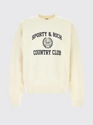 Sporty & Rich Contrast Logo Cotton Sweatshirt